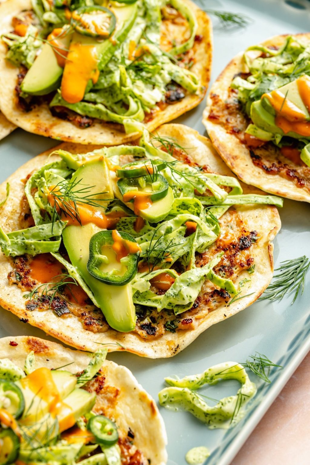 Smashed Buffalo Chicken Tacos with Herby Ranch Slaw - COFE™